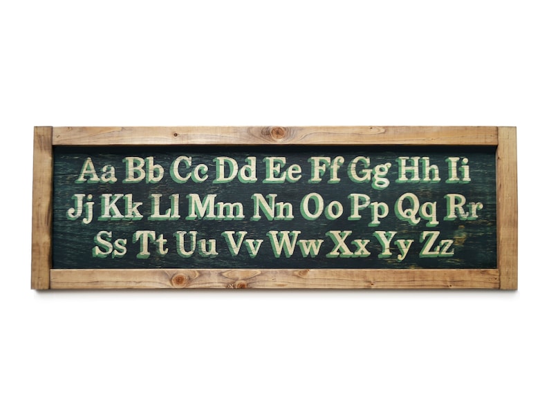 Vintage Alphabet Wood Sign Schoolhouse Decor Homeschool | Etsy
