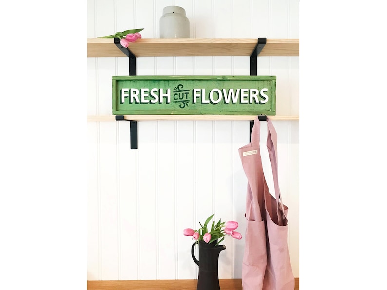Flower Shop Sign, Rustic Spring Wall Decor, Flower Market, Fresh Cut ...