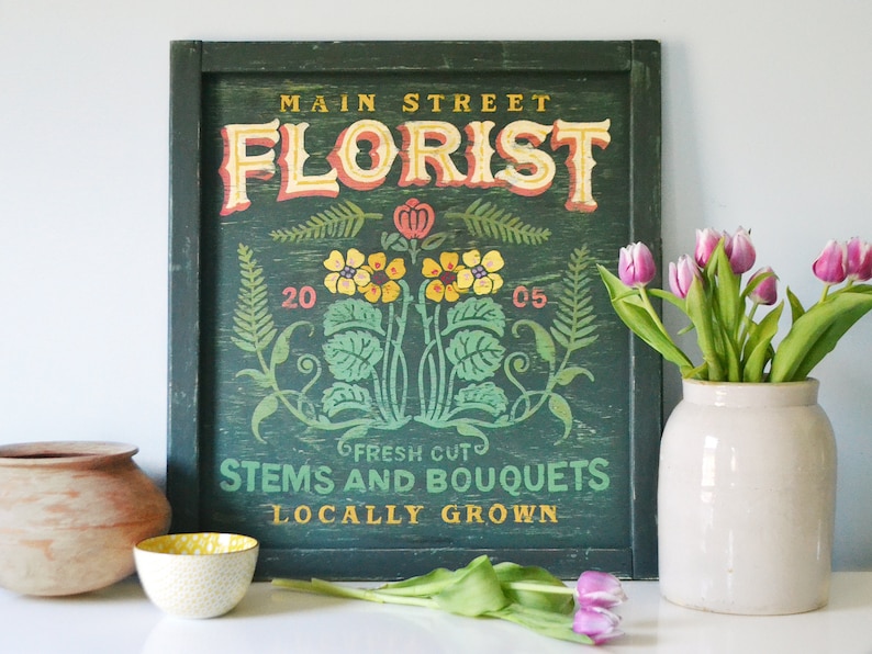 Flower Shop Sign, Fresh Flower Market, Flower Lover Gift, Farmhouse ...