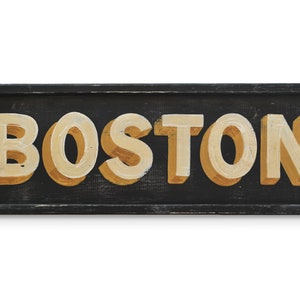 Boston Wall Art, Antique Boston Wood Sign, Boston Home Gift, Primitive ...