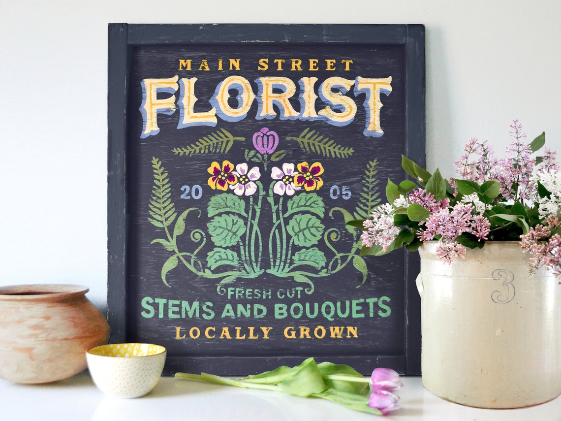 Flower Shop Sign, Fresh Flower Market, Flower Lover Gift, Farmhouse ...