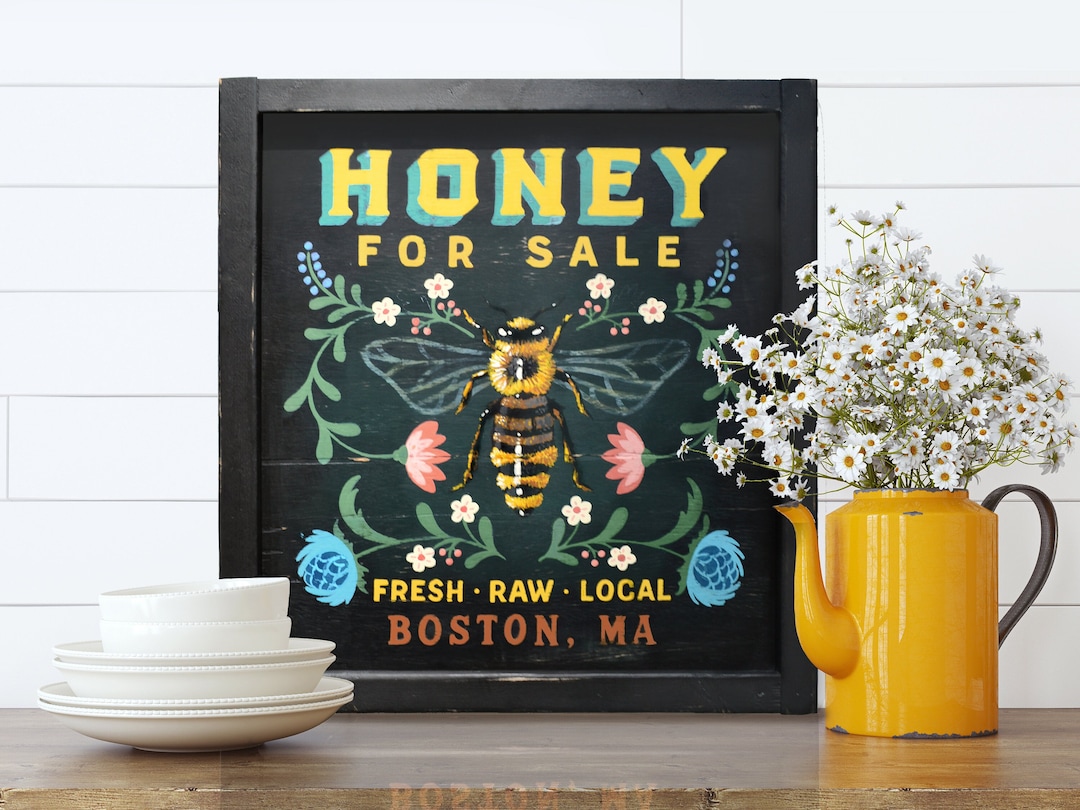 Personalized Honey Sign, Honey Bee Decor, Bee Wall Art, Beekeeper Gift ...