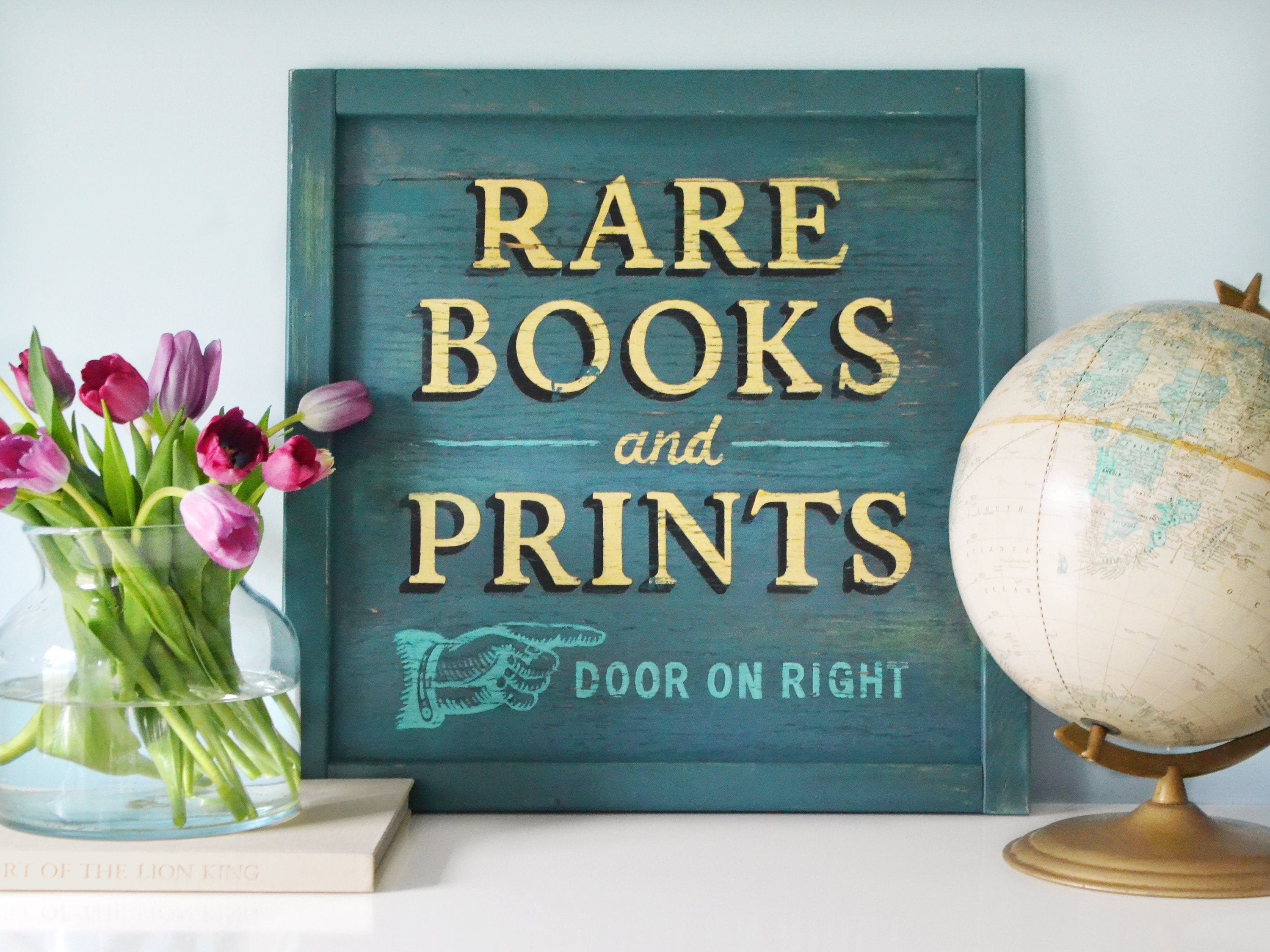 Bookstore Wood Sign Vintage Bookshop Wall Art Rustic Office | Etsy