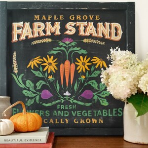 Fall Harvest Sign, Farm Fresh Decor, Fall Kitchen Artwork, Farmers ...