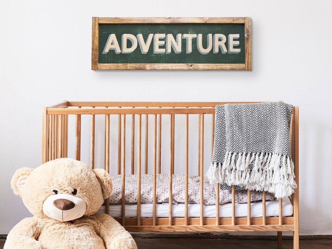 Outdoor Adventure Sign, Forest Nursery Art, Woodland Nature Nursery ...