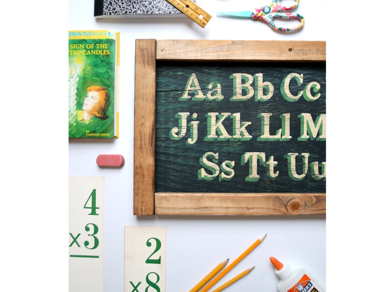 Vintage Alphabet Wood Sign Schoolhouse Decor Homeschool | Etsy