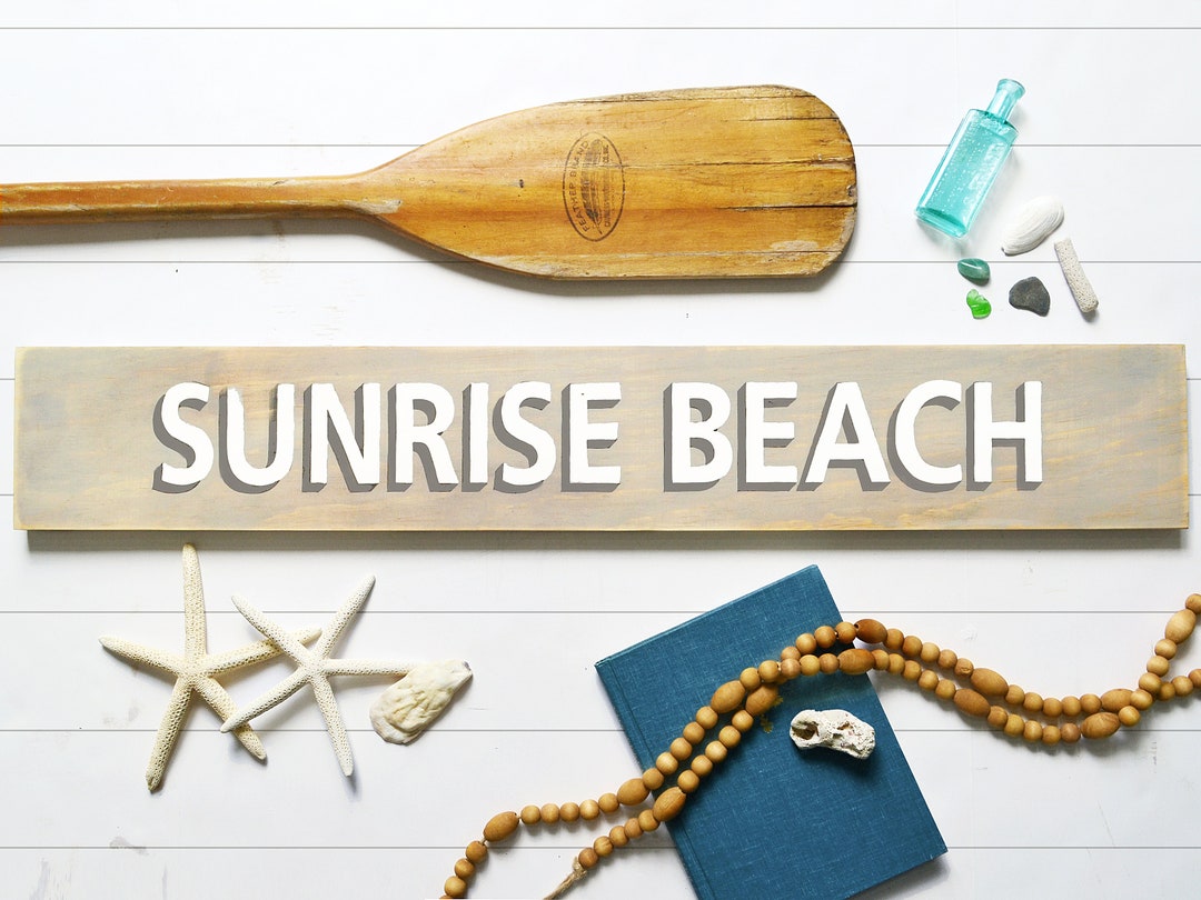 Personalized Beach Sign, Custom Beach House Decor, Location Sign ...