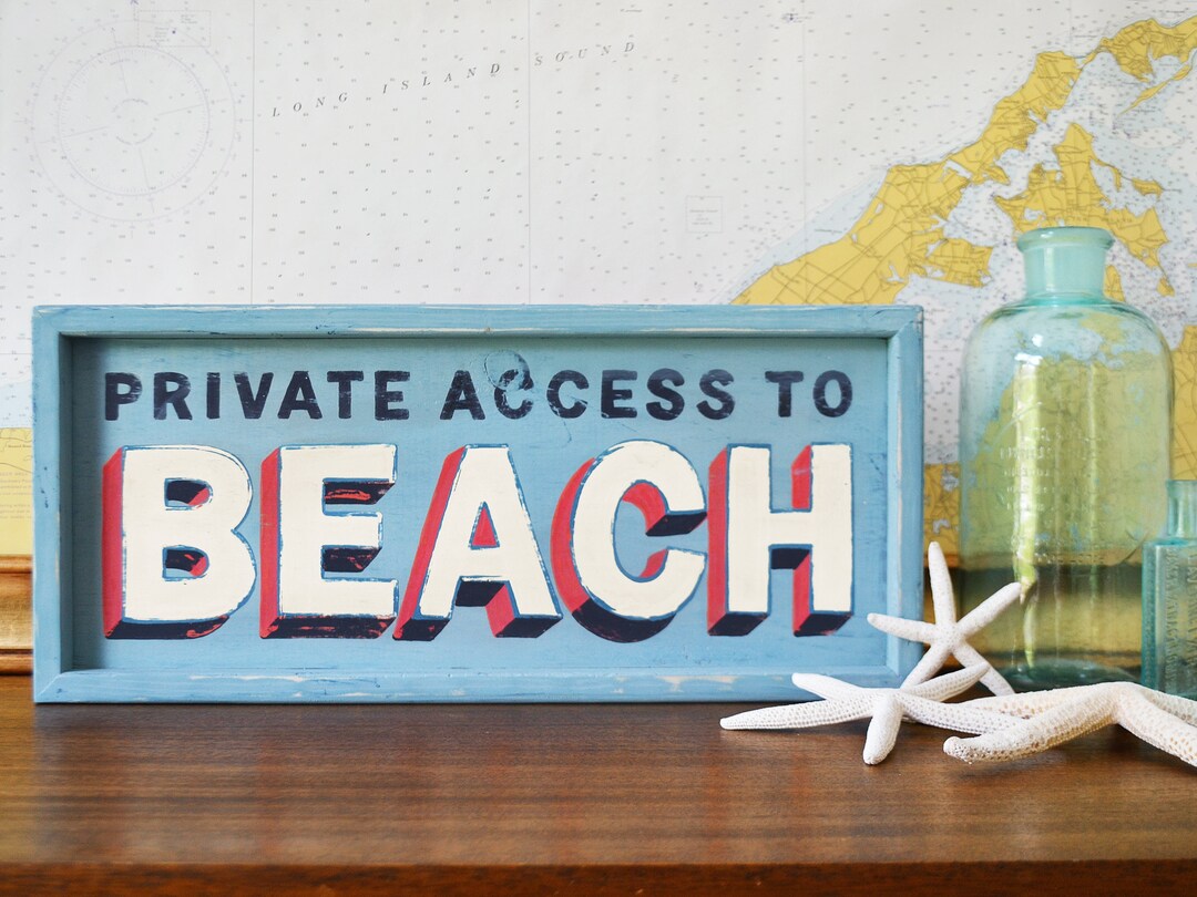 Rustic Beach Wood Sign, Weathered Beach Decor, Coastal Farmhouse Wall ...