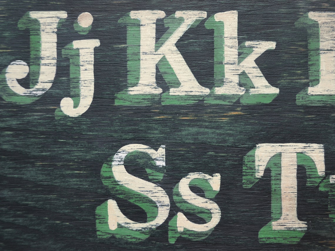 Vintage Alphabet Wood Sign Schoolhouse Decor Homeschool | Etsy