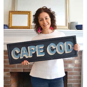 Cape Cod Sign, Cape Cod Wall Art, Beach House Sign Coastal Farmhouse ...