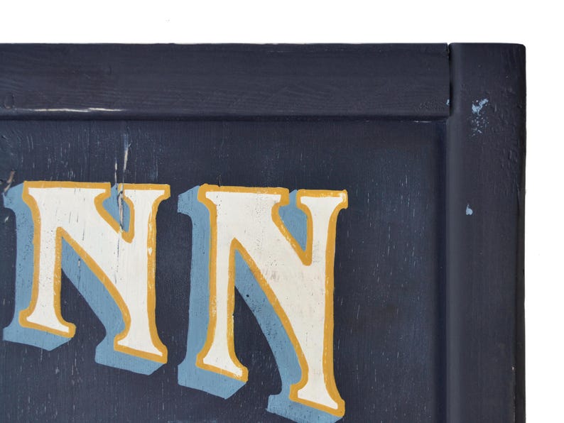 Snow Sign, Blue Winter Decor, Vintage Ski Art, Mountain House Decor ...