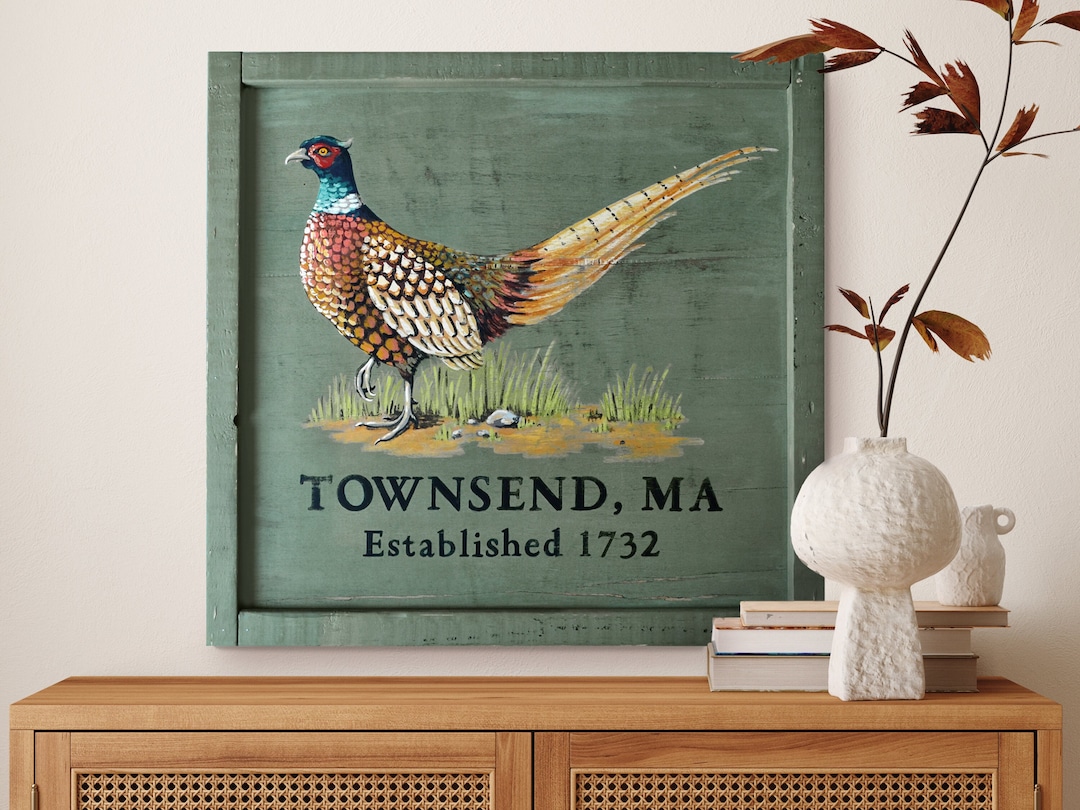 Pheasant Sign, Personalized Hunting Art, Upland Game, Primitive Bird ...