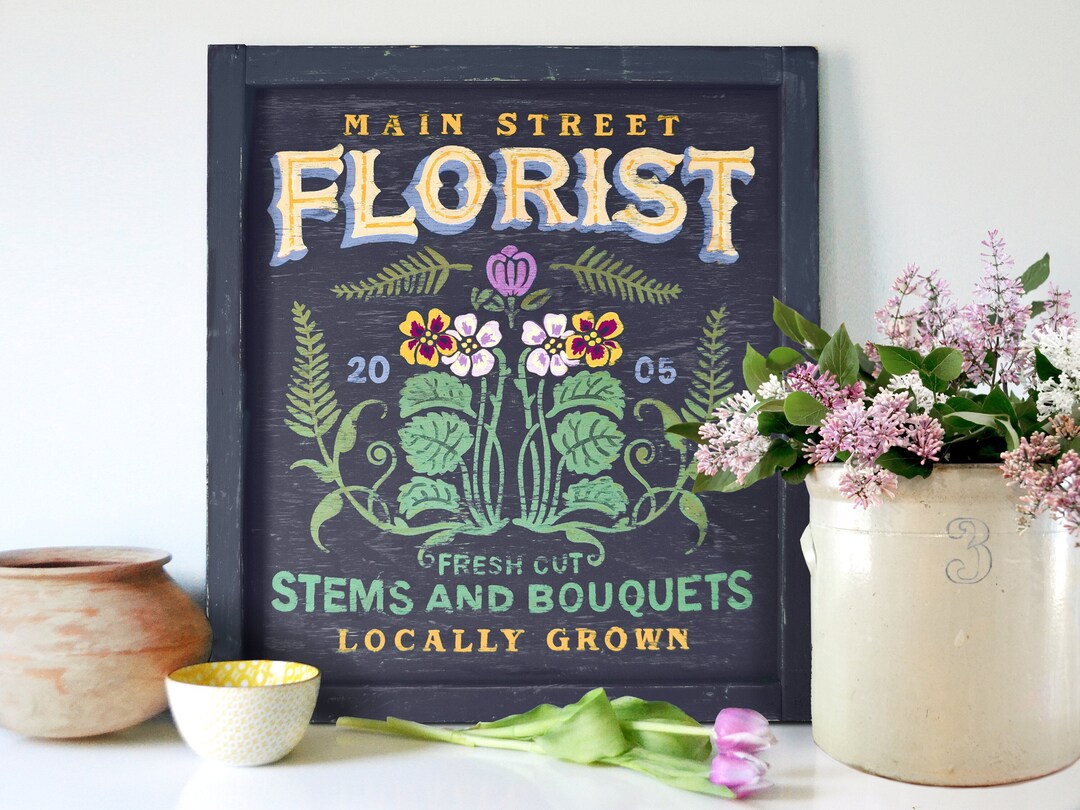 Personalized Flower Market Sign, Florist Gift, Modern Farmhouse Spring ...