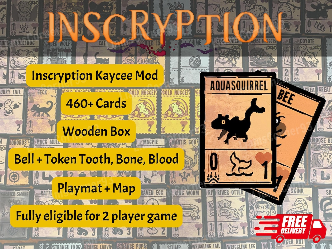 Inscryption Kaycee Mod Kaycee's Mod Card Game 460 Cards Playmat and Map ...
