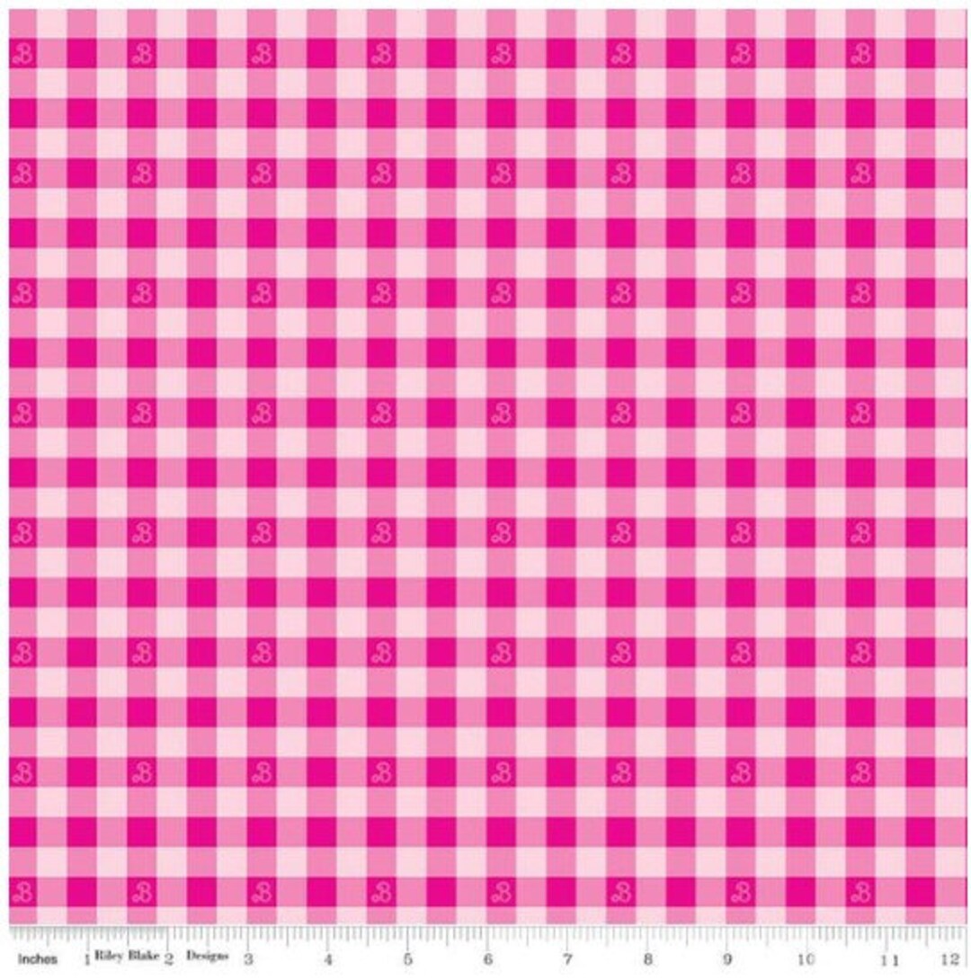 Barbie World Dark Pink Gingham Fabric - Etsy