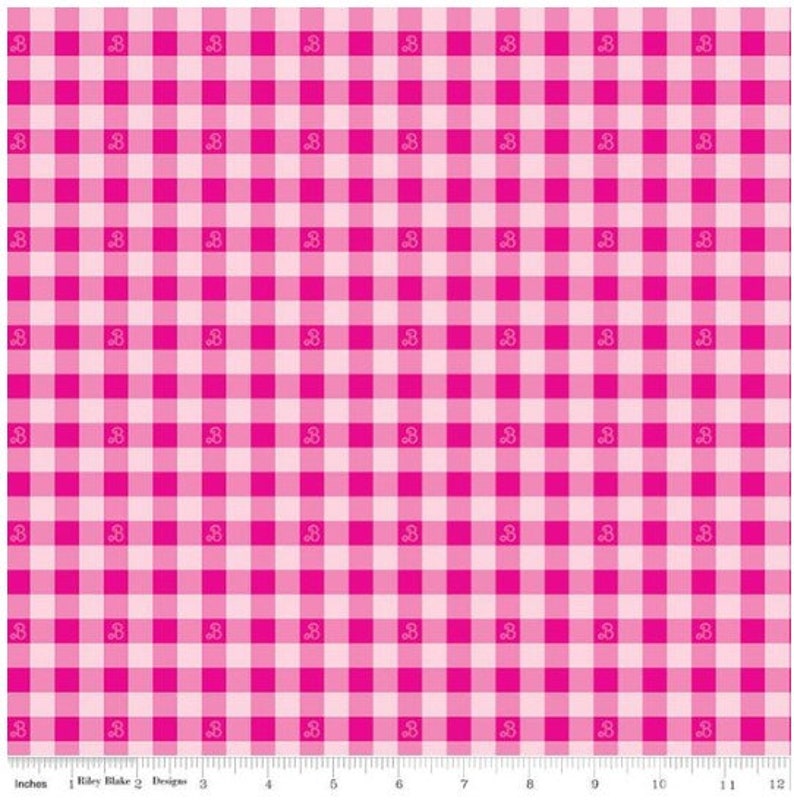 Barbie World Dark Pink Gingham Fabric - Etsy
