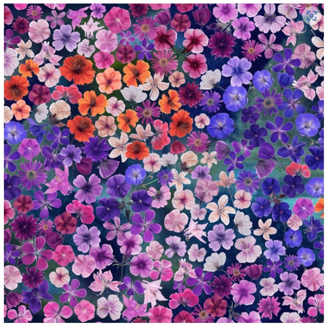 Wildflowers Violet Fabric Digital Print by Hoffman Fabrics - Etsy