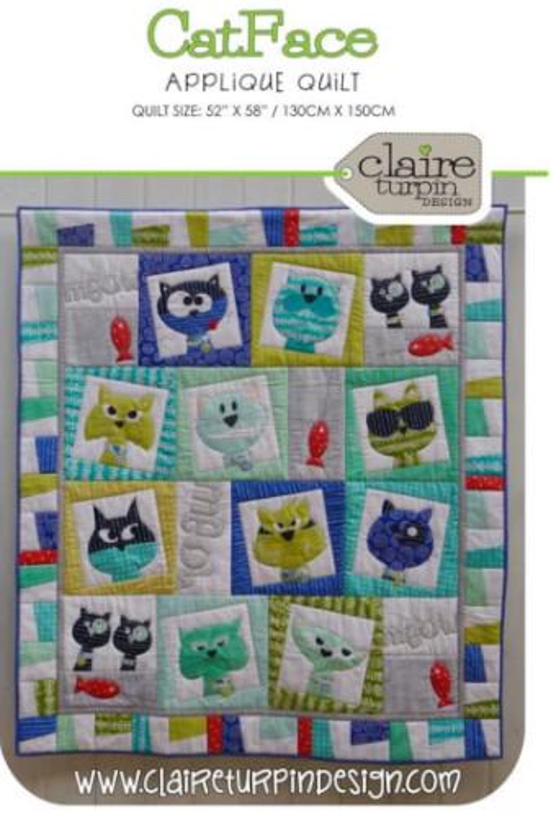 Cat Face Applique Quilt Pattern - Etsy Australia
