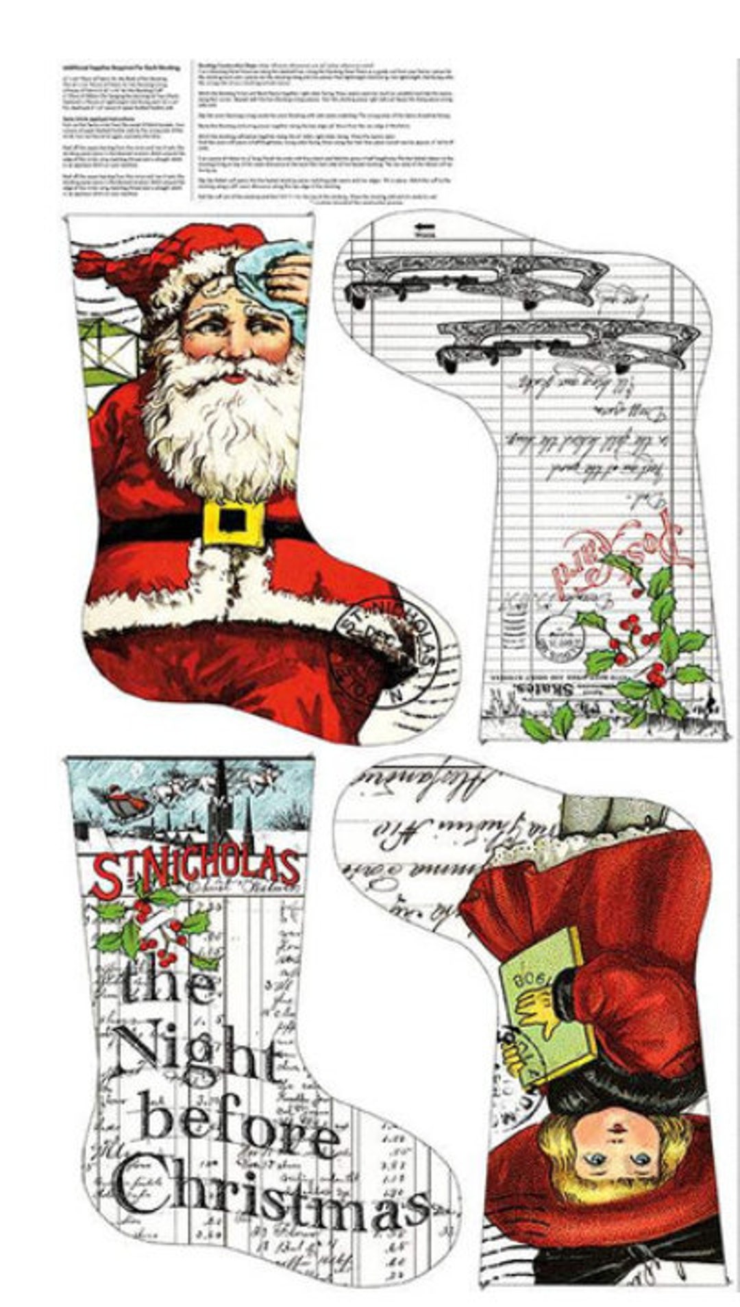 Nicholas Stocking Panel by Riley Blake Designs - Etsy