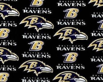 Baltimore Ravens Fabric by the Yard or Half Yard, Licensed NFL Cotton ...