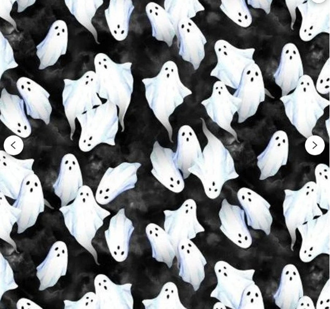 Halloween Fabric: Into the Web Ghost Fabric by Hoffman Fabrics - - Etsy