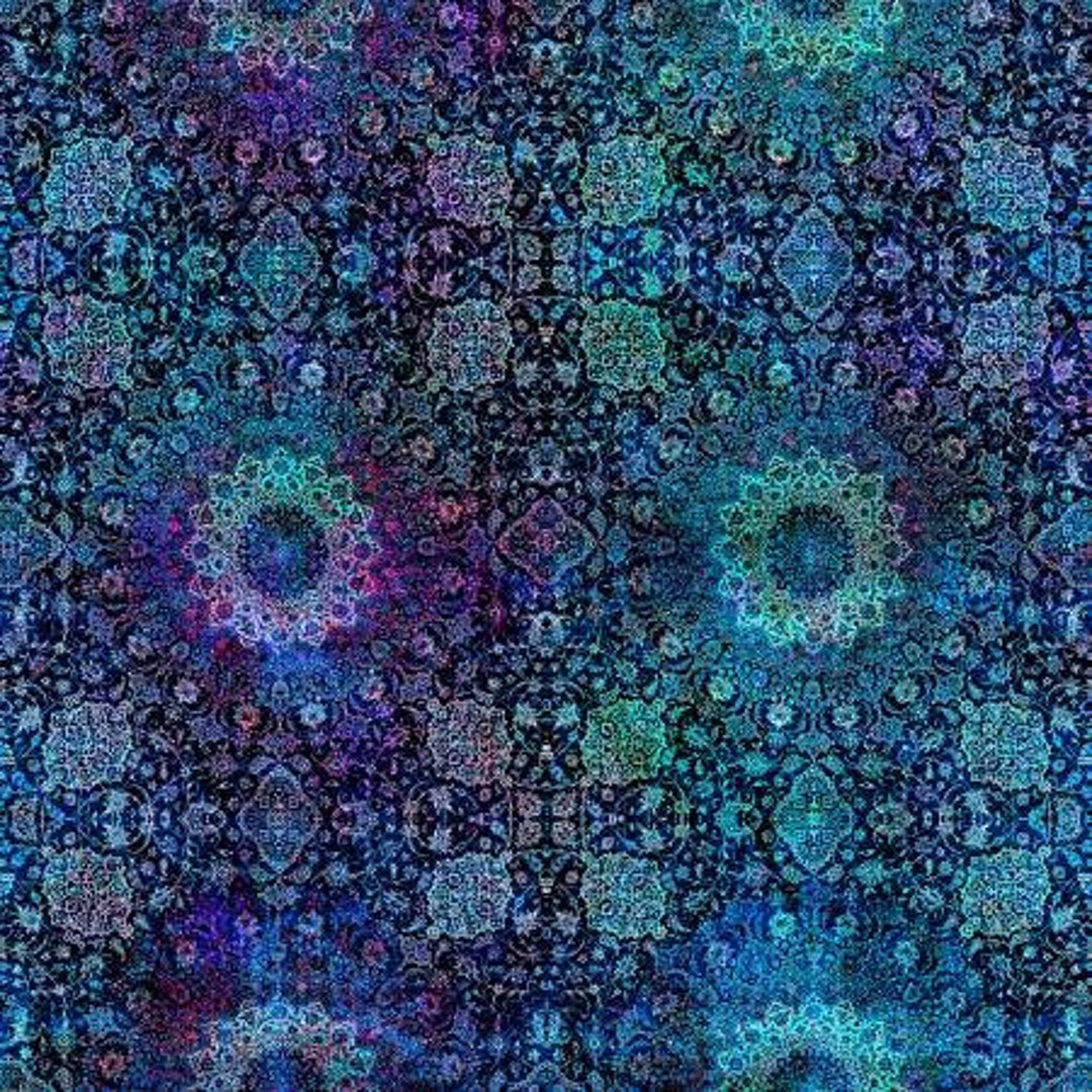 Royal Blue Bohemian Digital Print by Hoffman Fabrics - Etsy