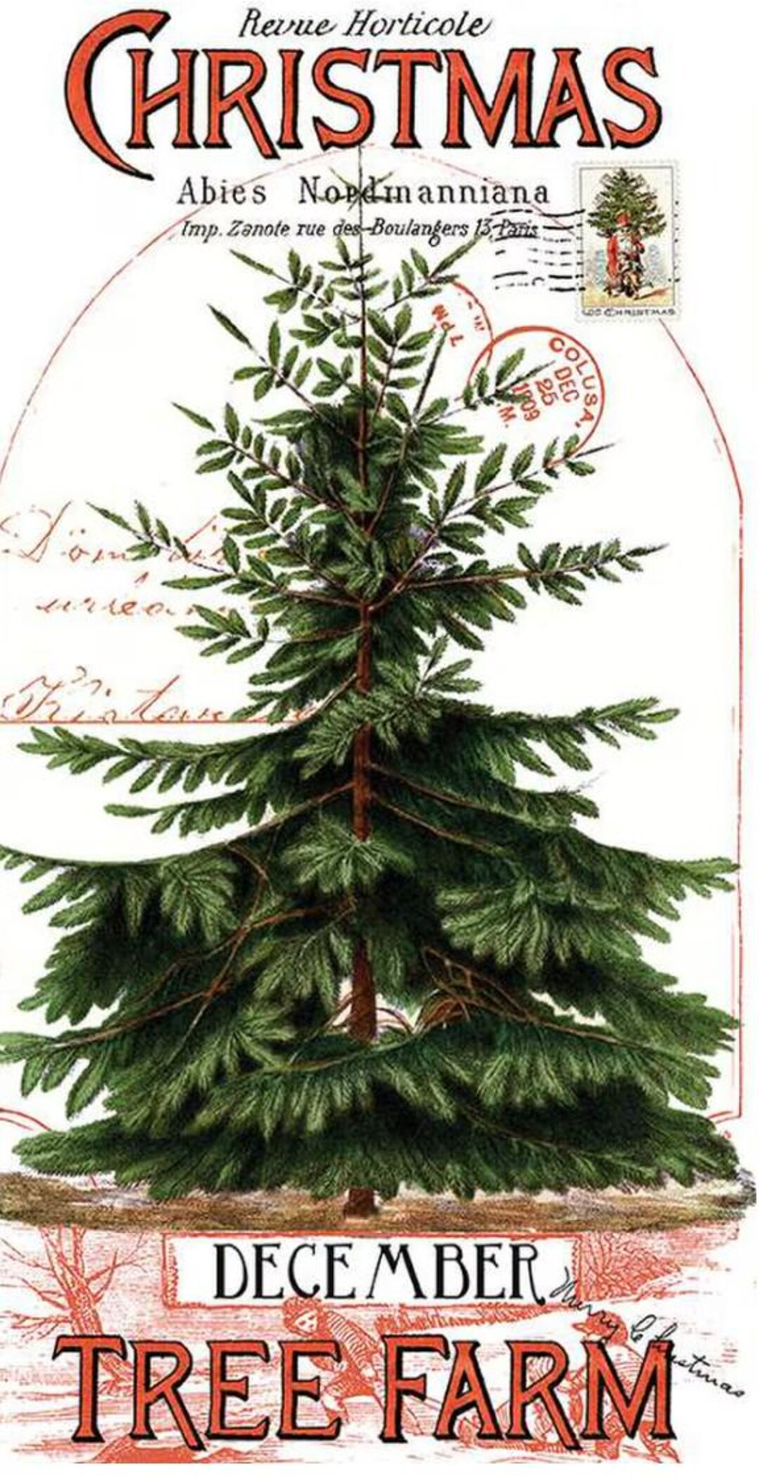 Christmas Tree Farm Fabric Panel - Etsy