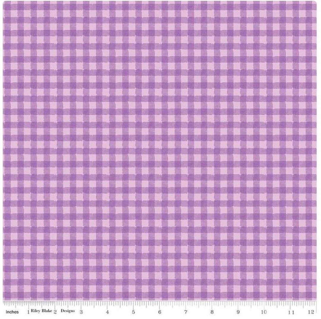 Lavender Gingham Fabric - Riley Blake Designs - Etsy