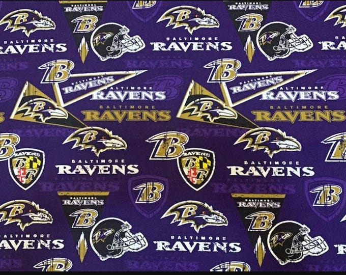 Baltimore Ravens Purple Fabric With Black Logos - Etsy