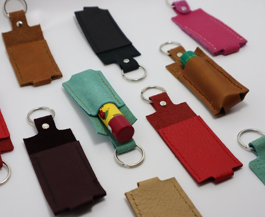 Leather Chapstick Holster Keychain - Etsy