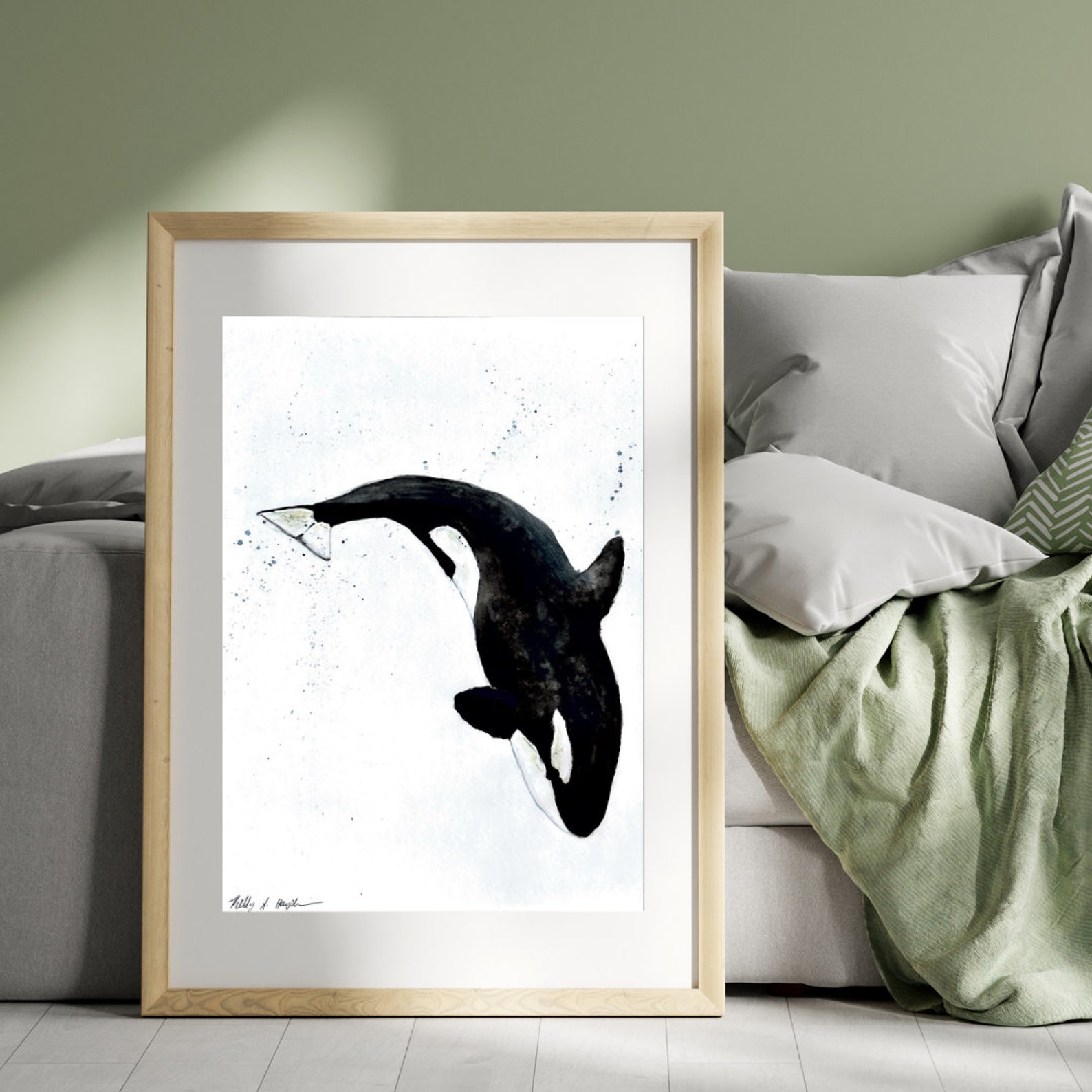 Hand-painted Orca - Wall Art - Etsy