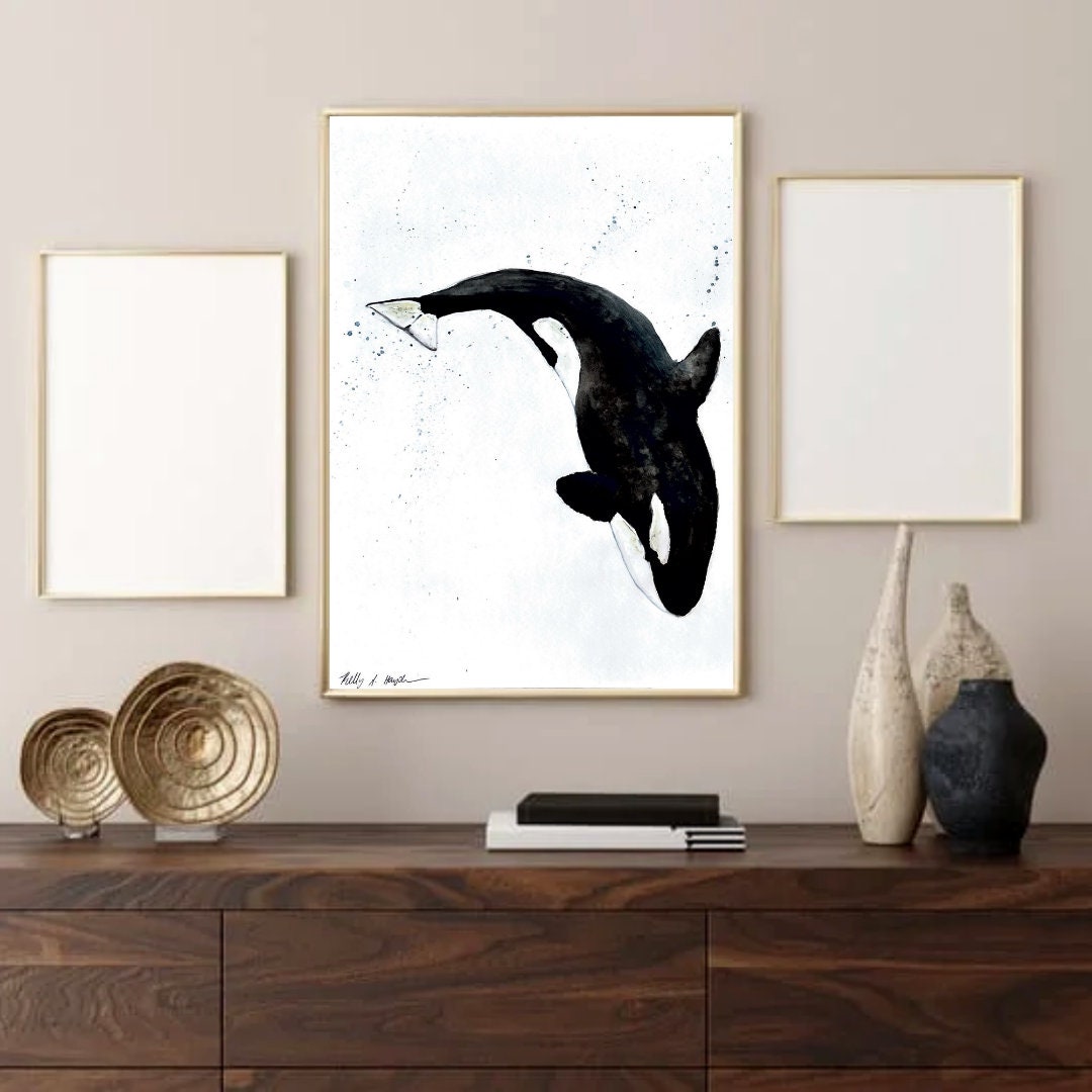Hand-painted Orca - Wall Art - Etsy