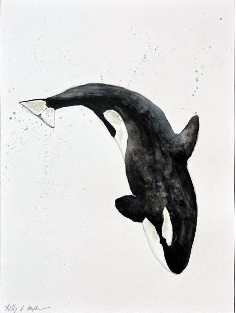 Hand-painted Orca - Wall Art - Etsy