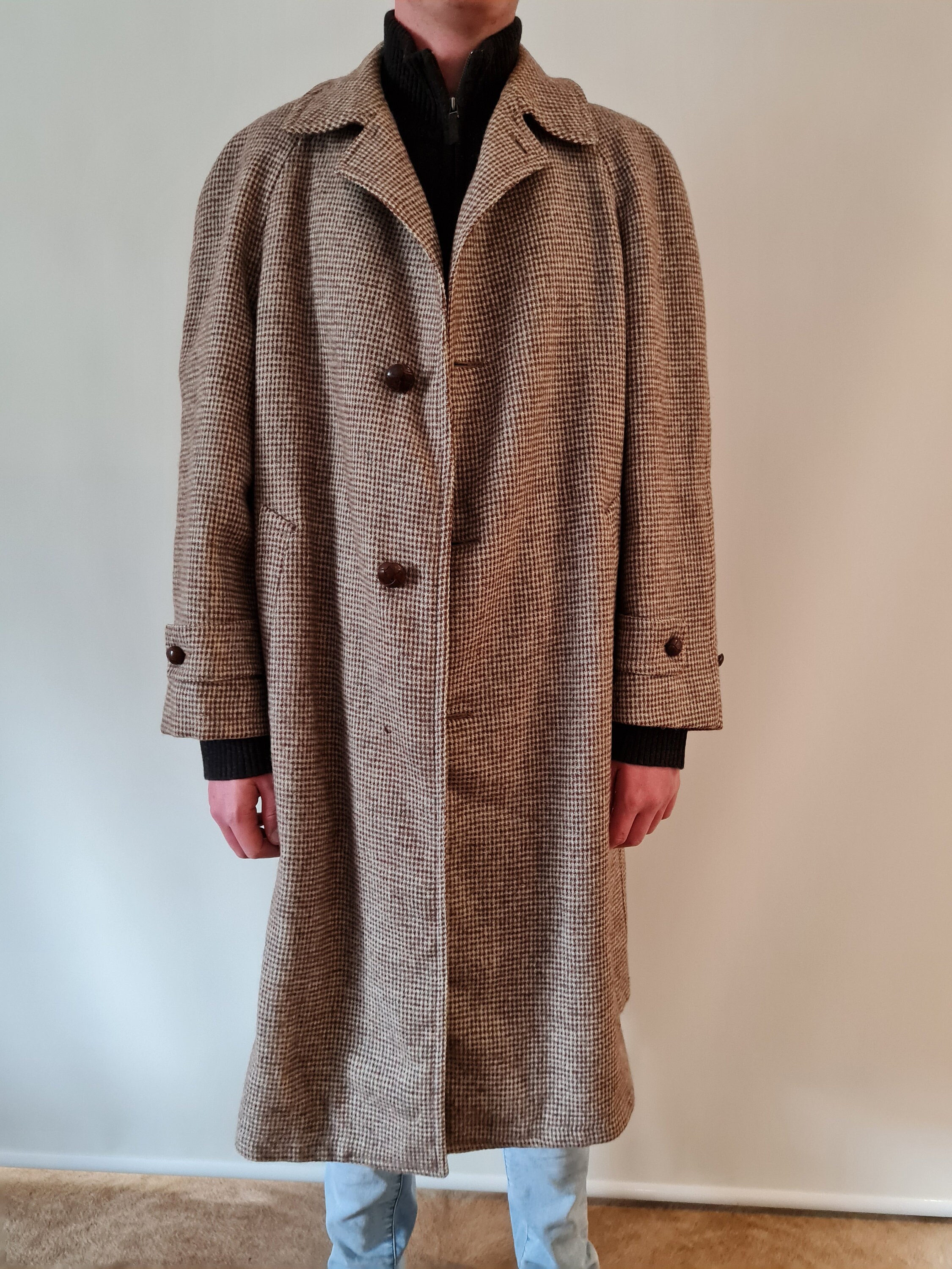 Men's 1950's Harris Tweed Long Overcoat With Buggy - Etsy