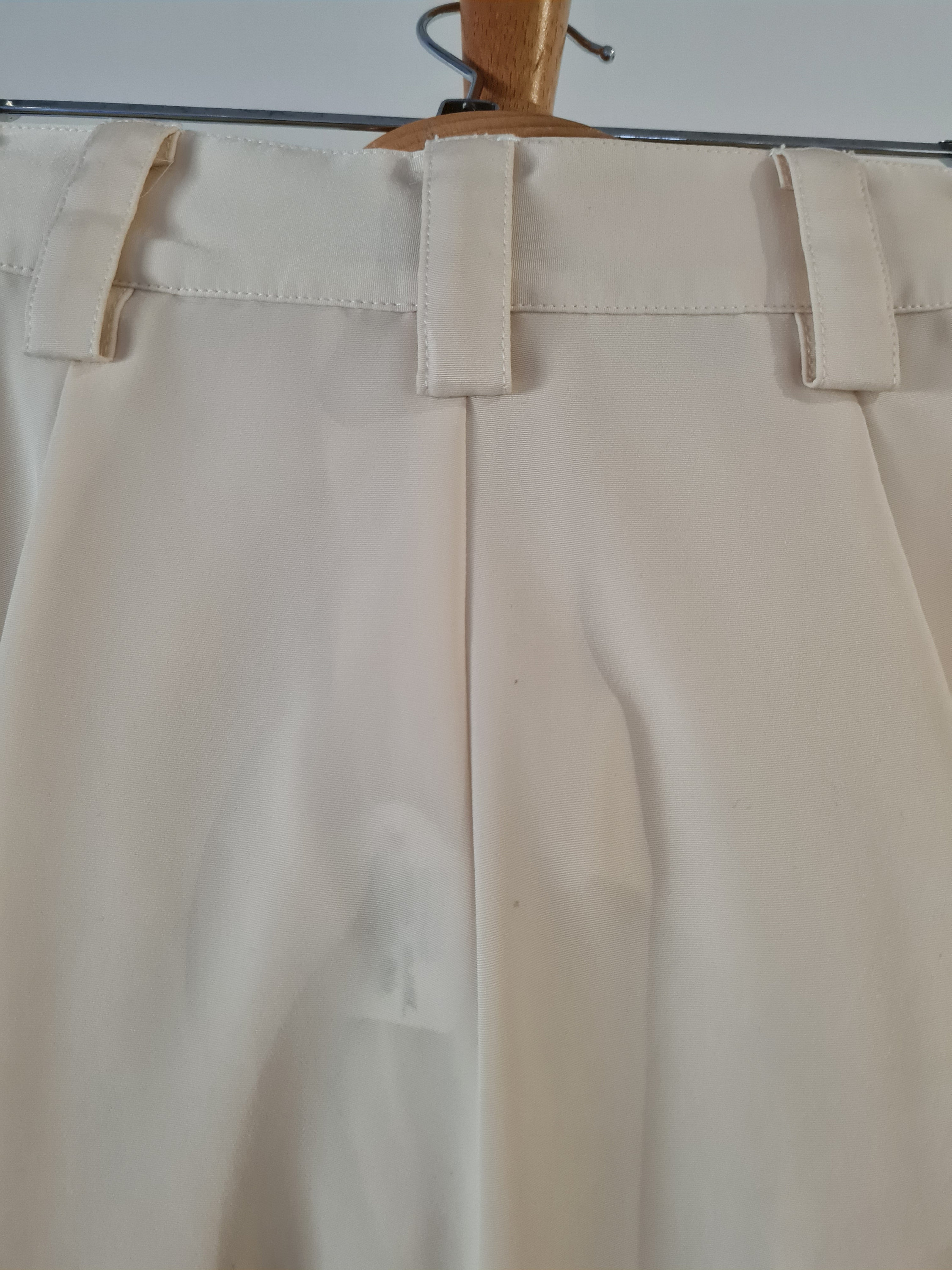 80's Cream Pleat Front Button Detailed Trousers With Turnback Cuff ...