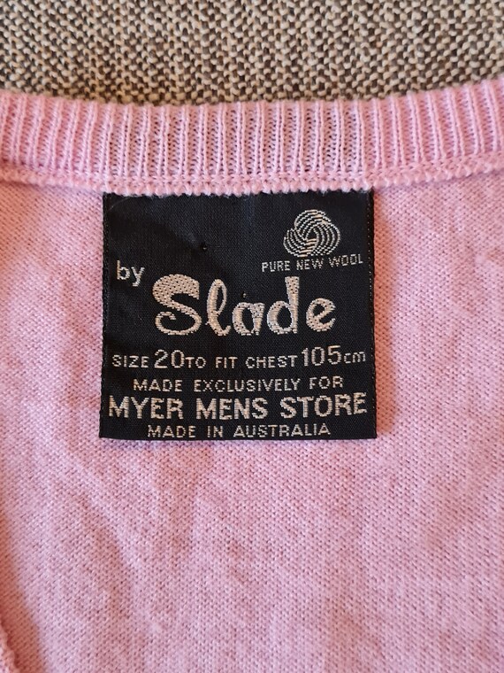 Men's musk pink Slade pure new Wool V neck vest with … - Gem