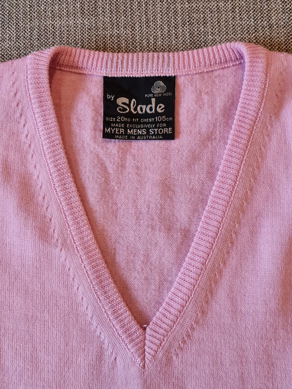 Men's musk pink Slade pure new Wool V neck vest with … - Gem