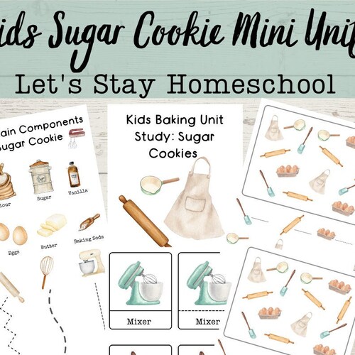 Kids Baking Unit Study: Sugar Cookies Sugar Cookie Mini Unit - Etsy
