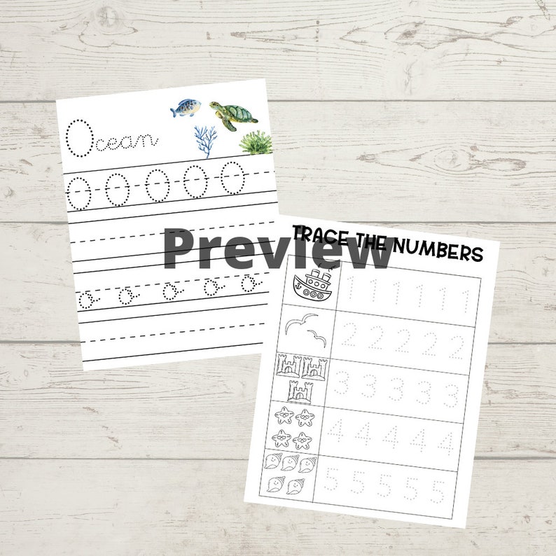 Ocean Themed Early Learning Pack Ocean Mini Unit Study - Etsy