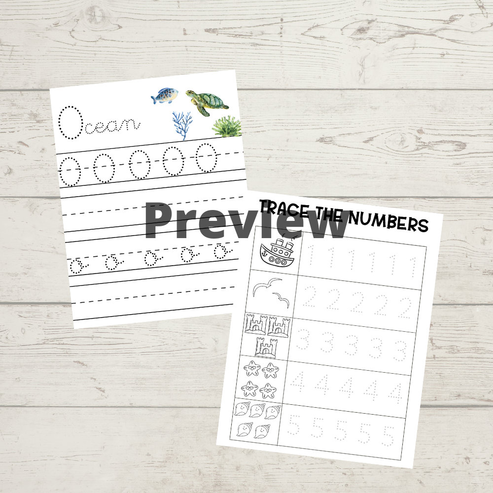 Ocean Themed Early Learning Pack Ocean Mini Unit Study - Etsy