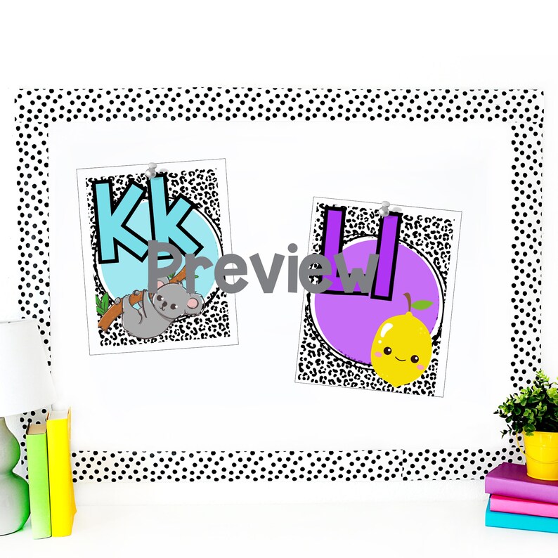 Rainbow Cheetah Alphabet Decor | Rainbow Cheetah Classroom Decor ...