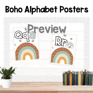 Boho Rainbow Alphabet | Boho Classroom Decor | Classroom Alphabet ...