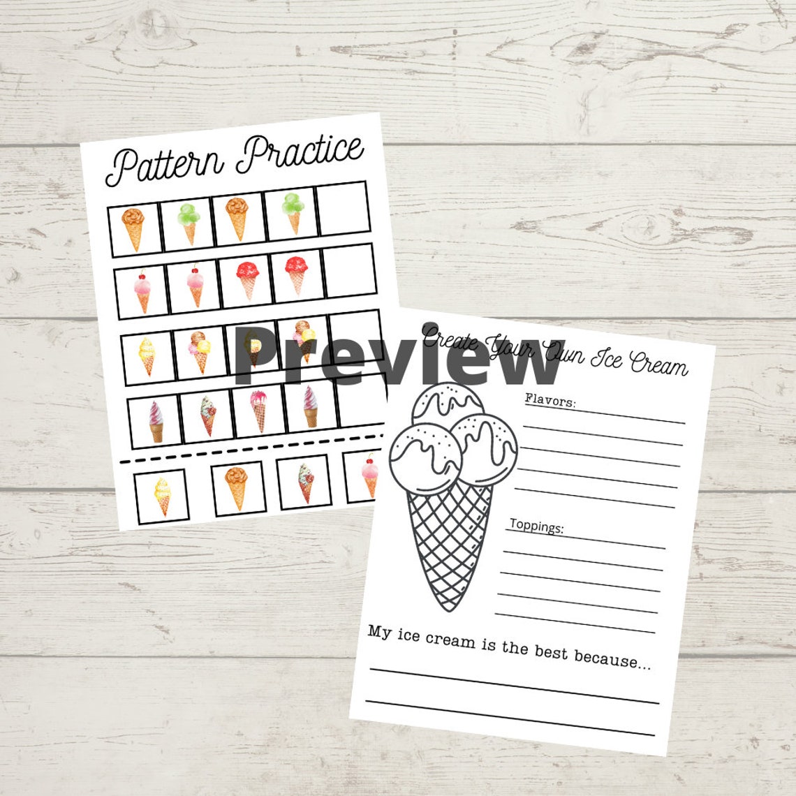 Kids in the Kitchen: Ice Cream Mini Unit - Etsy