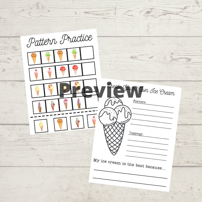 Kids in the Kitchen: Ice Cream Mini Unit - Etsy