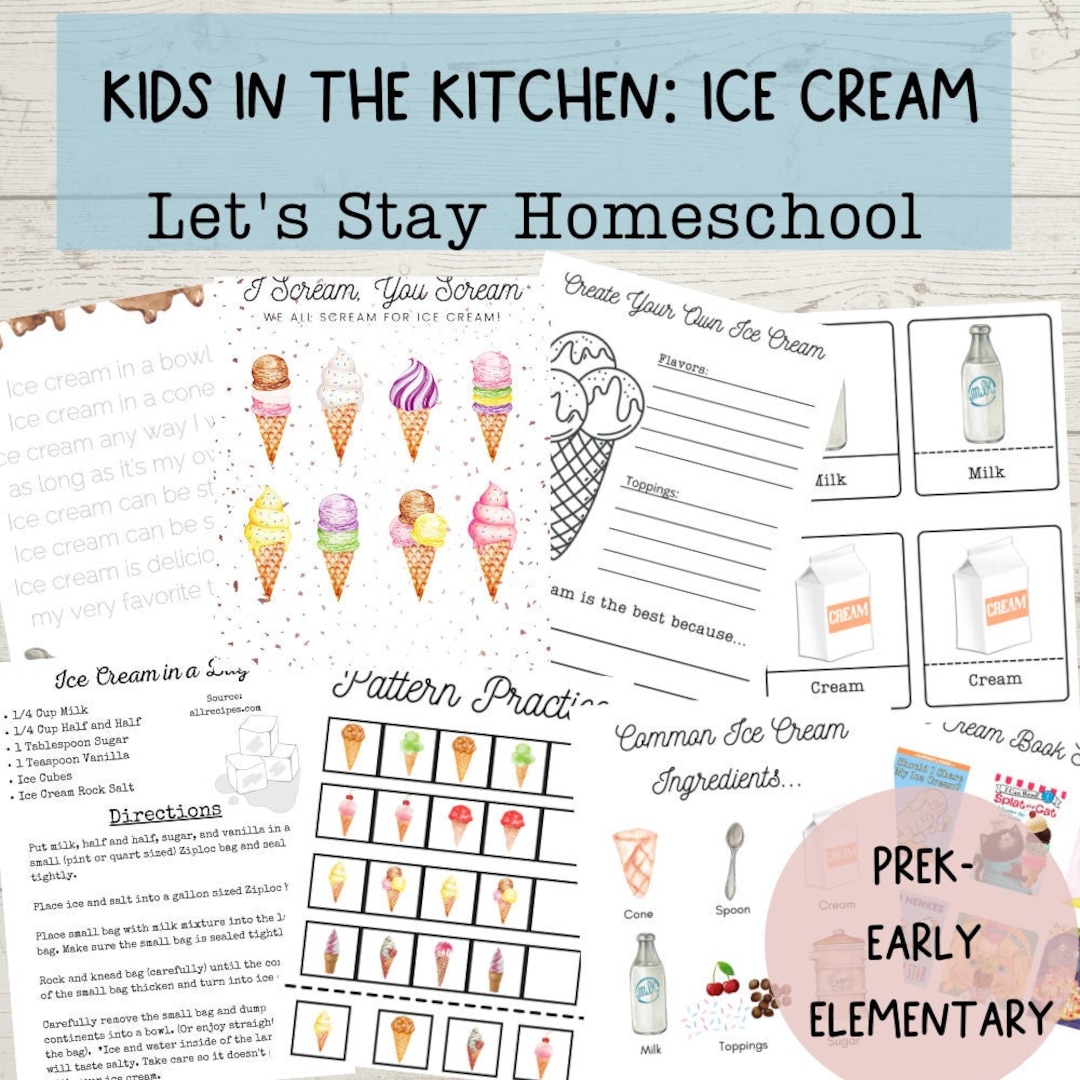 Kids in the Kitchen: Ice Cream Mini Unit - Etsy