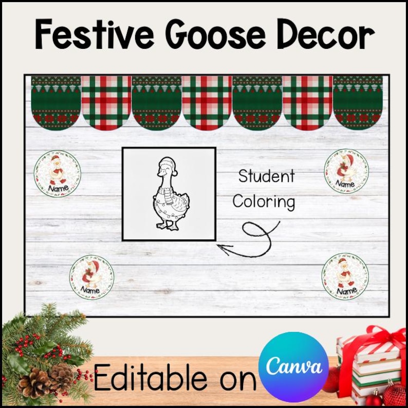 Holiday Goose Bulletin Board | Christmas Goose Door Decor | Classroom ...