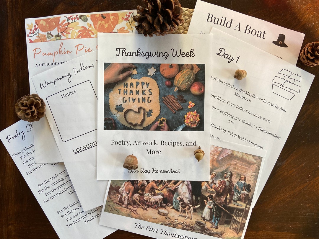 Thanksgiving Homeschool Unit Study: Art, Poetry, Recipes - Etsy