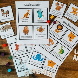 Brain Break Movement Cards for Kids | Brain Breaks | Sensory Resources ...