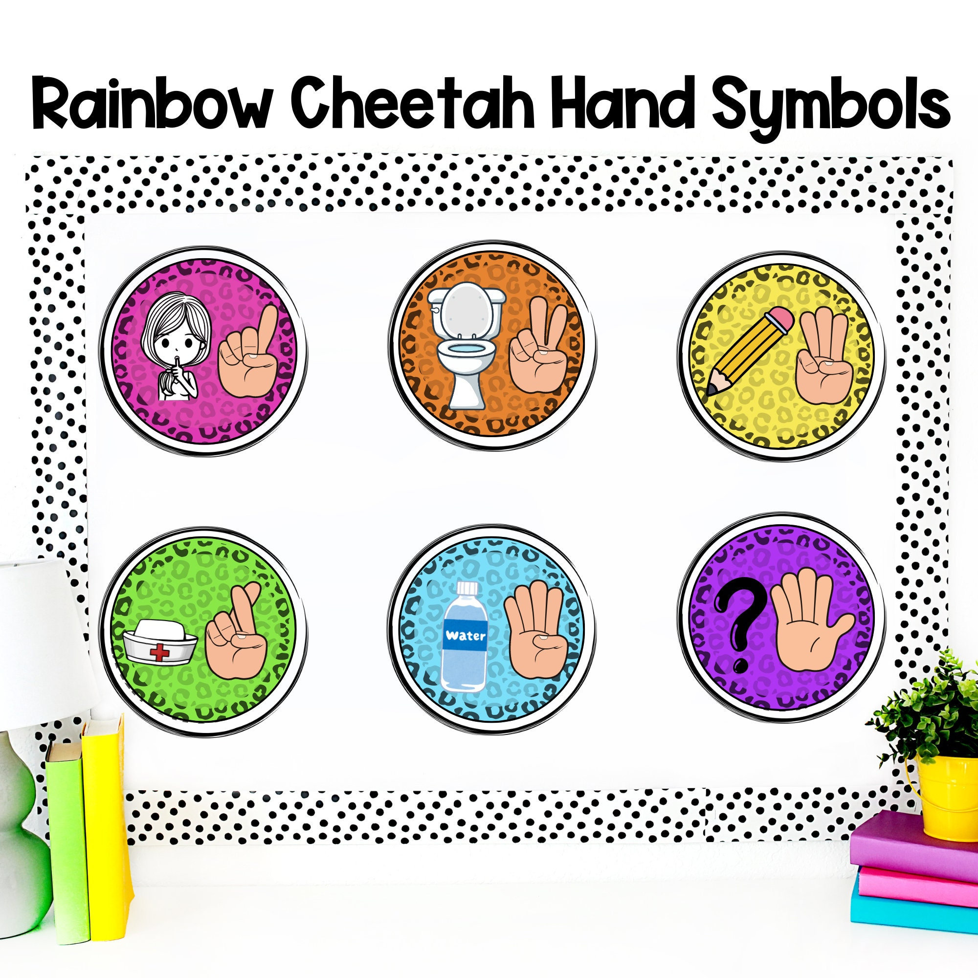 Rainbow Cheetah Hand Symbols | Rainbow Cheetah Classroom Decor ...