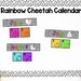 Rainbow Cheetah Classroom Calendar | Pocket Chart Calendar | Calendar ...